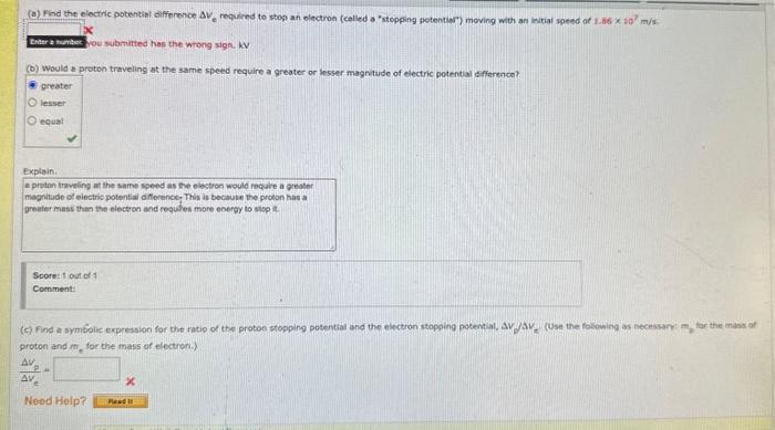 Solved (a) Fhd the electric potential difference ΔVe | Chegg.com