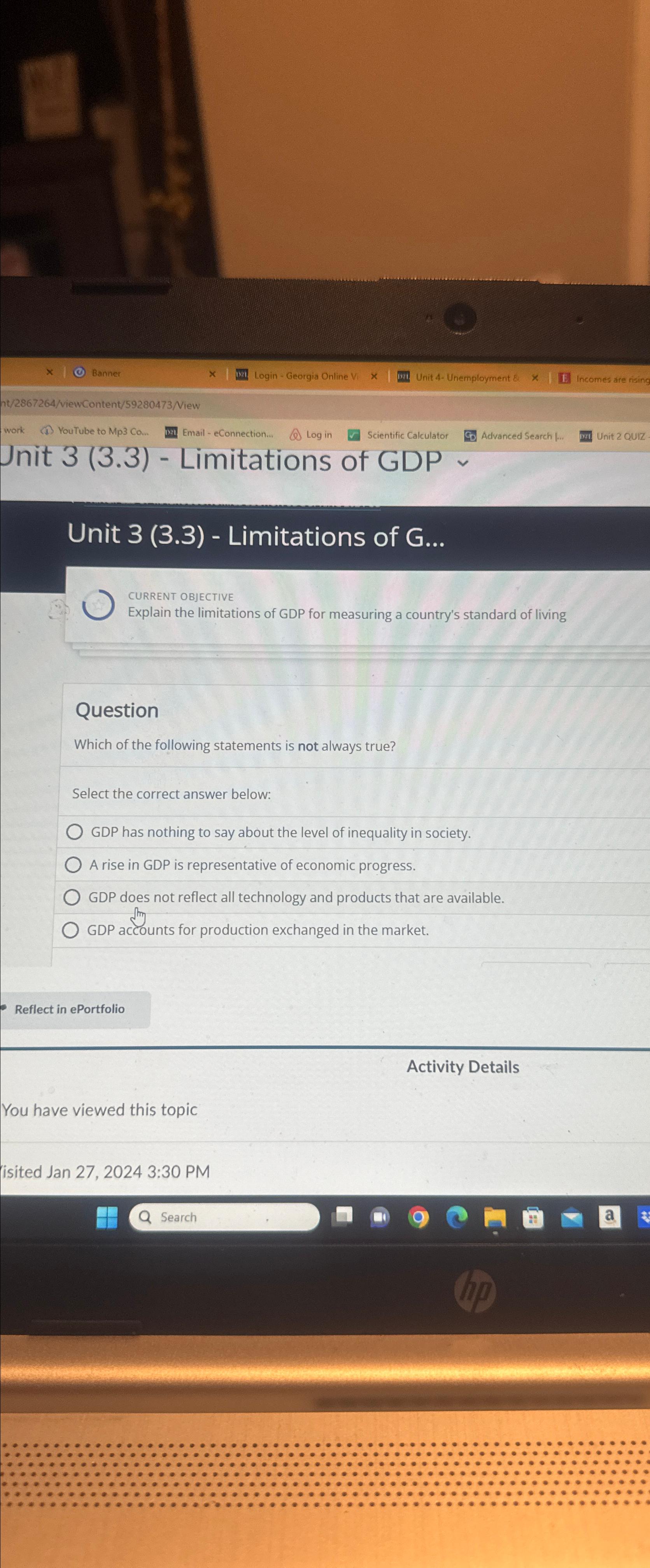 Solved Unit 3 (3.3) - ﻿Limitations of G...CURRENT | Chegg.com
