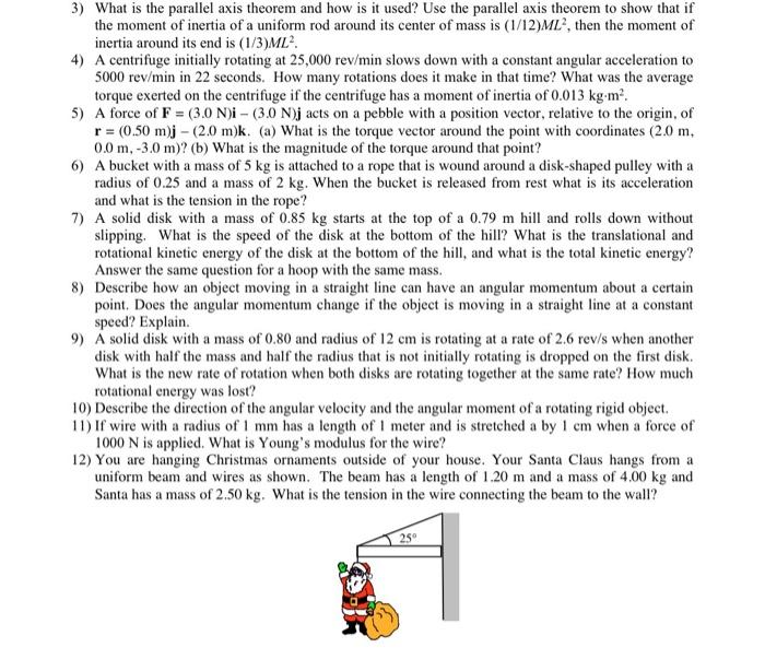 Solved 3 What Is The Parallel Axis Theorem And How Is It 