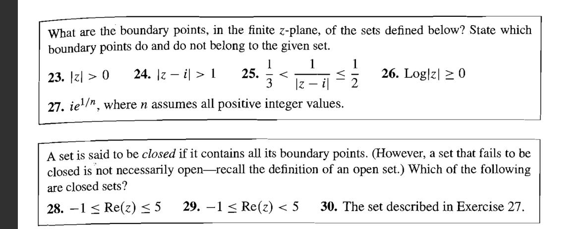 Solved What are the boundary points, in the finite z-plane, | Chegg.com