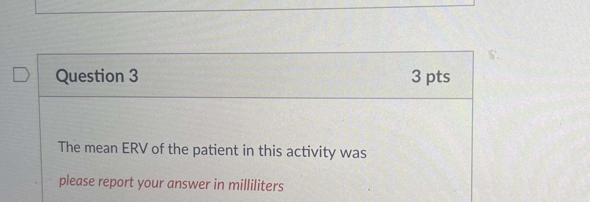 Solved Question 33 ﻿ptsThe mean ERV of the patient in this | Chegg.com