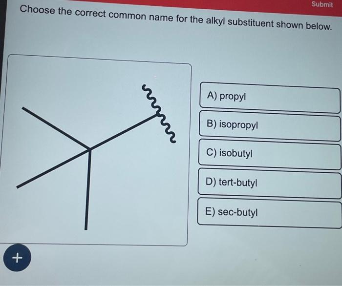 Solved Choose the correct common name for the alkyl | Chegg.com