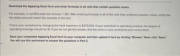 Solved Download the Applying Excel form and enter formulas | Chegg.com