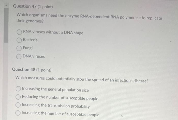 Solved Which organisms need the enzyme RNA-dependent RNA | Chegg.com