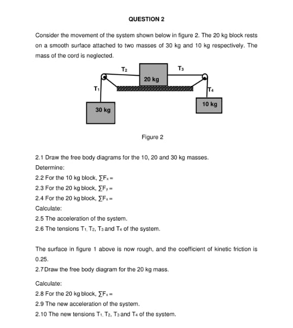 Solved QUESTION 2Consider the movement of the system shown | Chegg.com