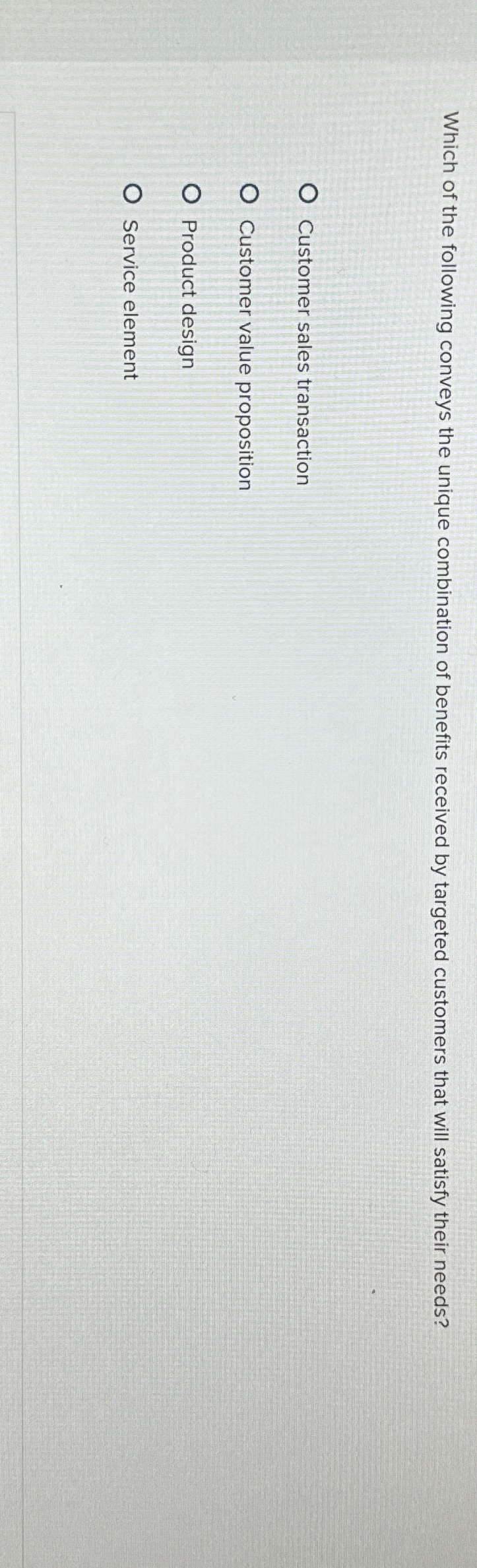 Solved Which of the following conveys the unique combination | Chegg.com