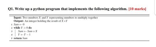 Solved Q1 Write Up A Python Program That Implements The 
