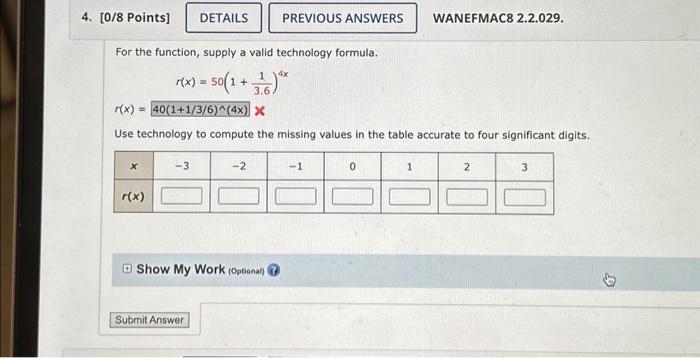 Solved 4. [0/8 Points] DETAILS X For the function, supply a | Chegg.com