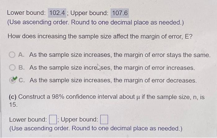 Solved A simple random sample of size n is drawn from a | Chegg.com