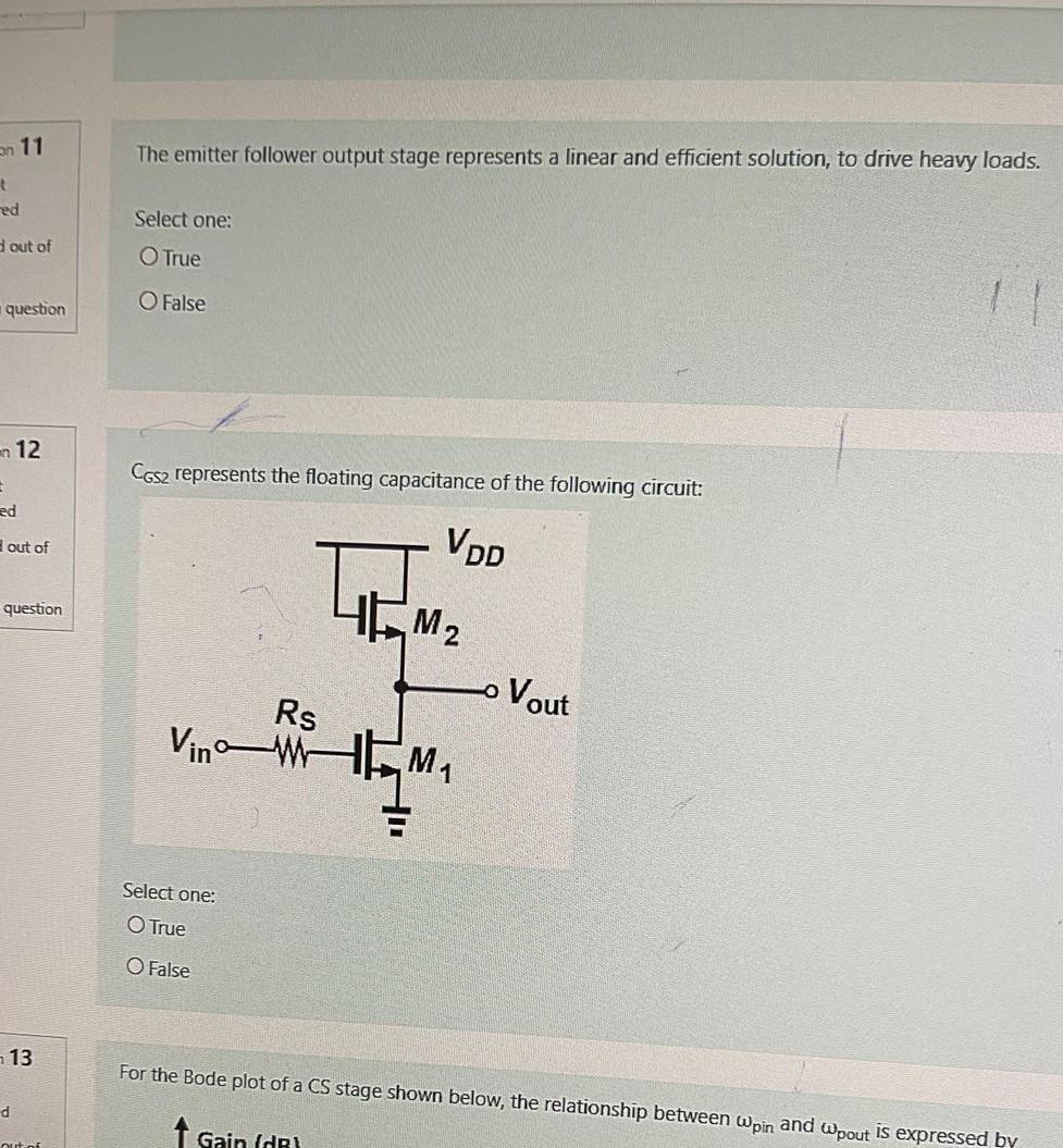 Solved The emitter follower output stage represents a linear | Chegg.com