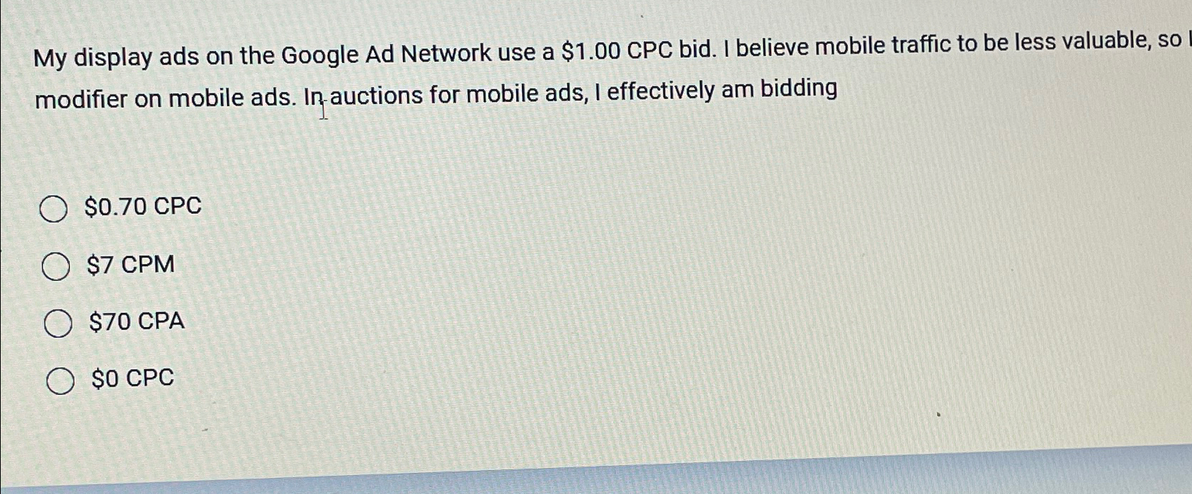 Solved My display ads on the Google Ad Network use a | Chegg.com
