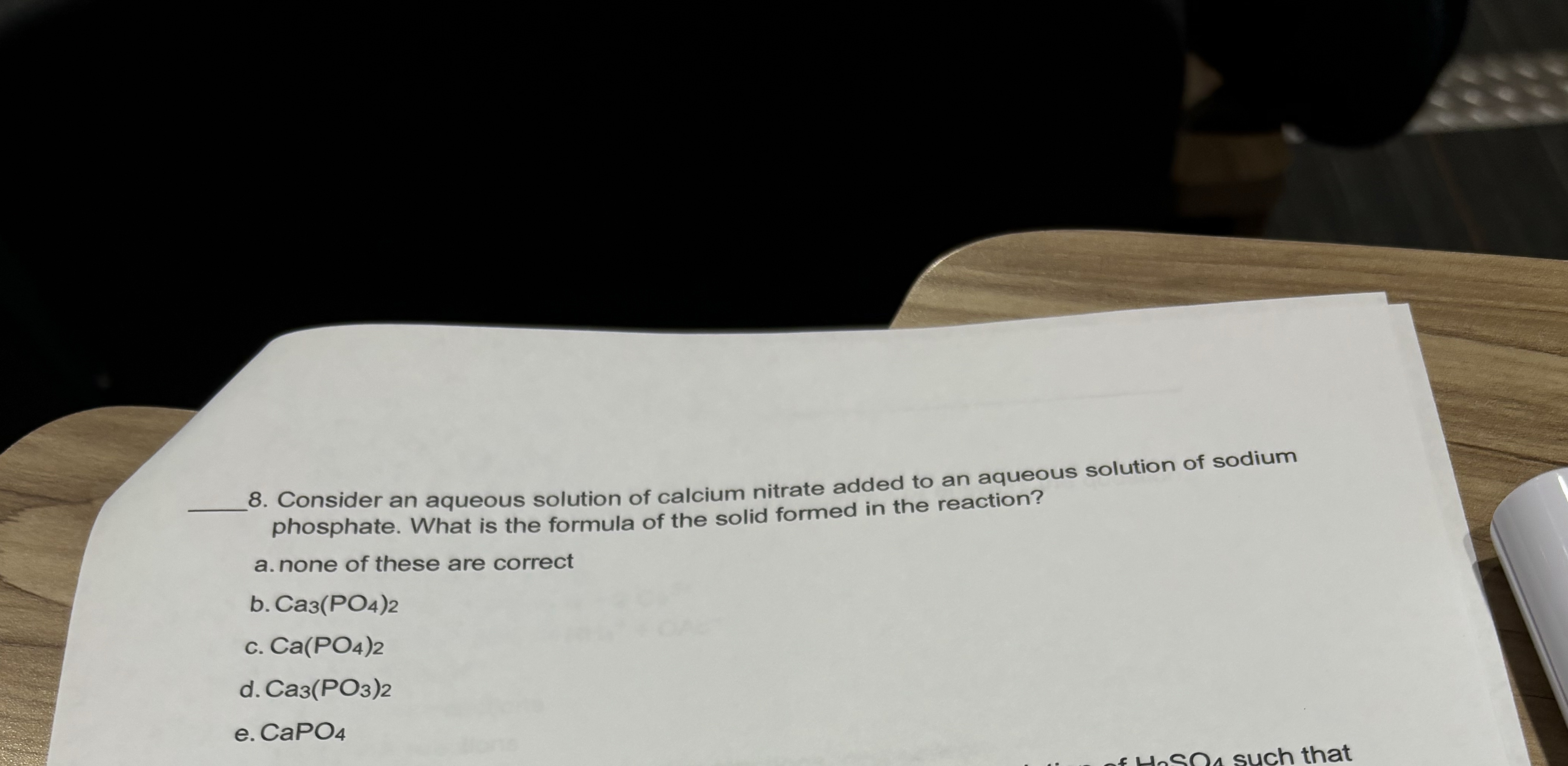 Solved q, 8. ﻿Consider an aqueous solution of calcium | Chegg.com