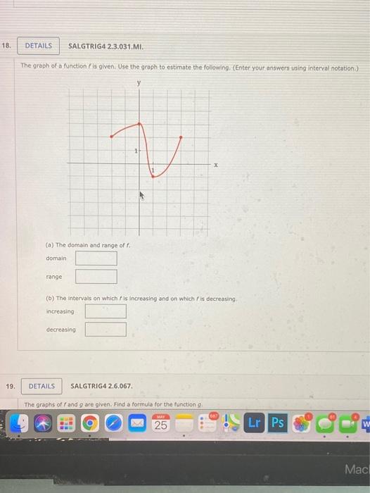Solved 18. DETAILS SALGTRIG4 2.3.031.MI. The graph of a | Chegg.com