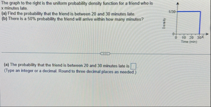 Solved The graph to the right is the uniform probability | Chegg.com