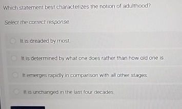 Solved Which statement best characterizes the notion of | Chegg.com