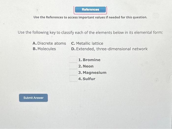 Solved References Use the References to access important | Chegg.com