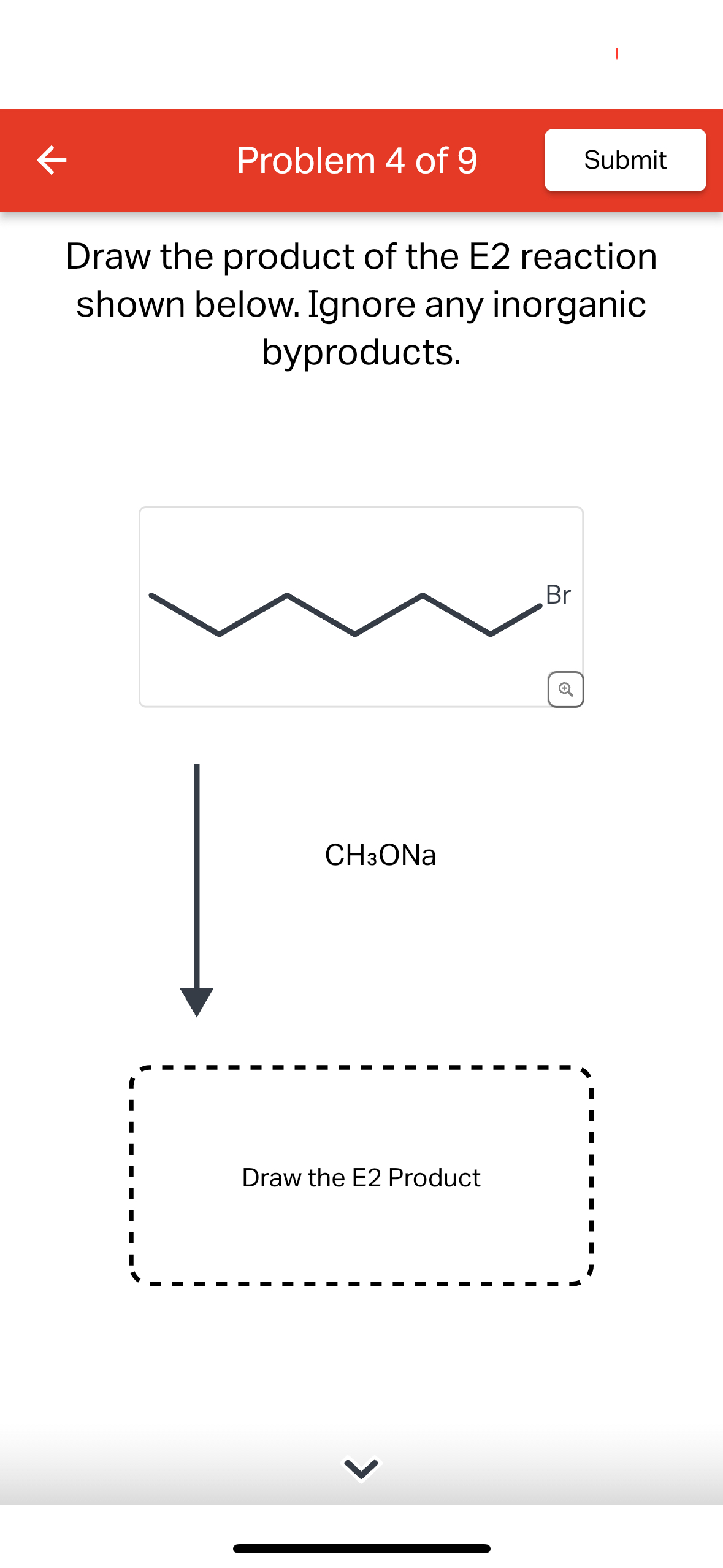 Solved Problem 4 ﻿of 9Draw the product of the E2 ﻿reaction | Chegg.com