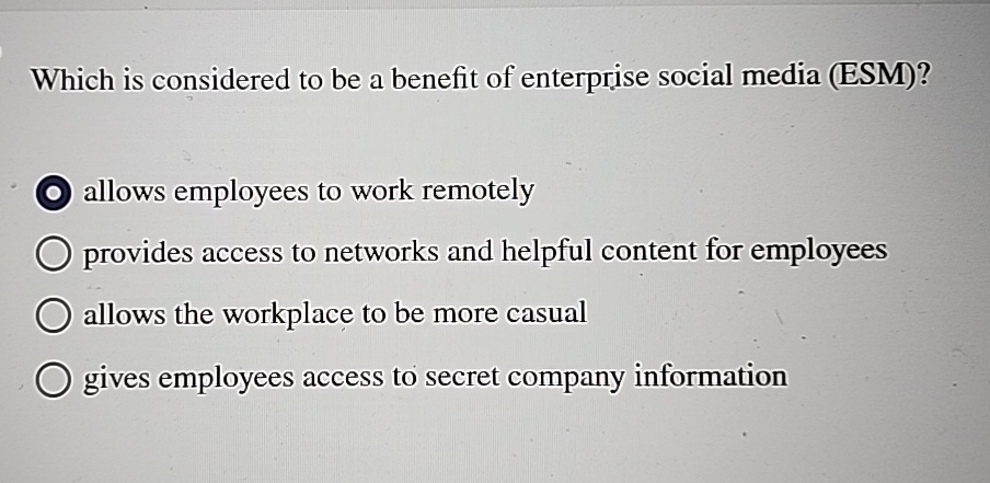 Solved Which is considered to be a benefit of enterprise | Chegg.com