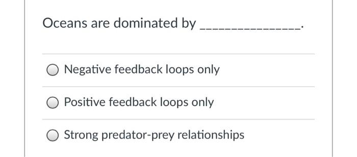 Solved Oceans are dominated by Negative feedback loops only | Chegg.com