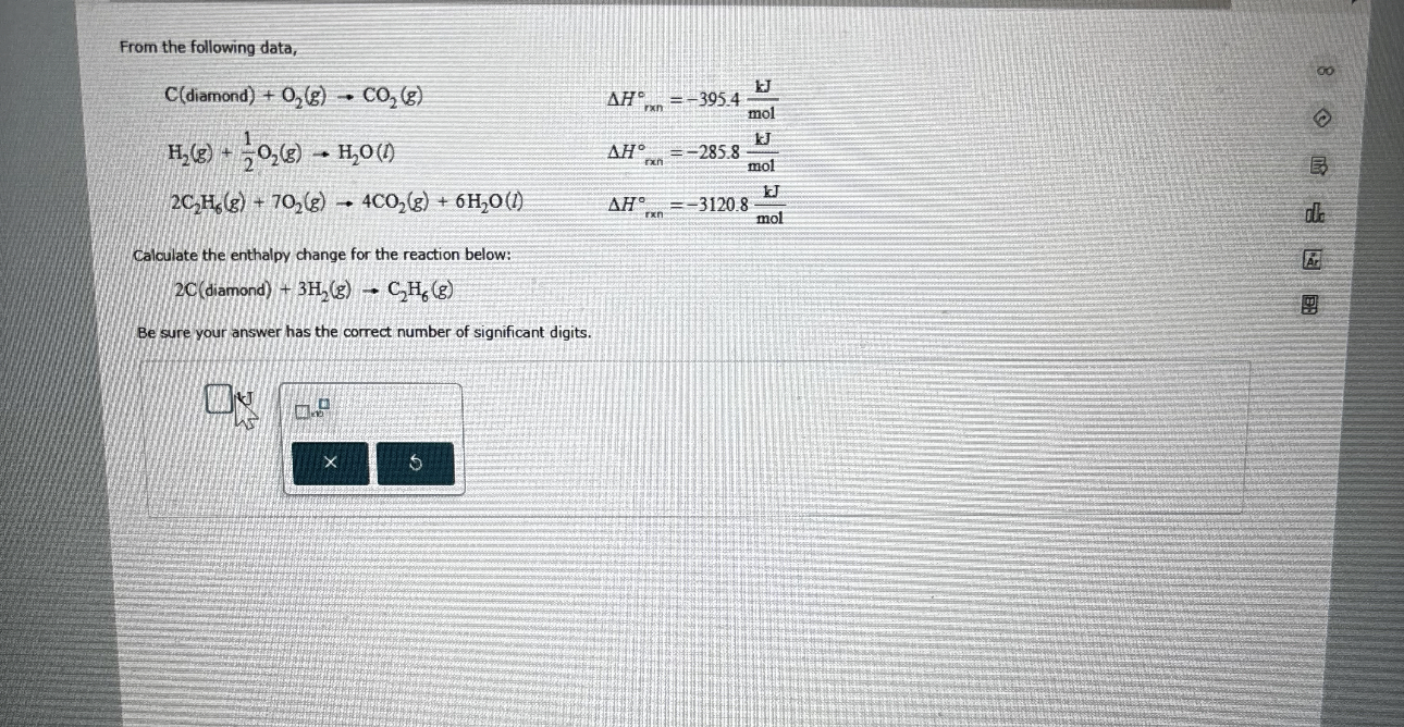 Solved From the following data,C( ﻿diamond | Chegg.com