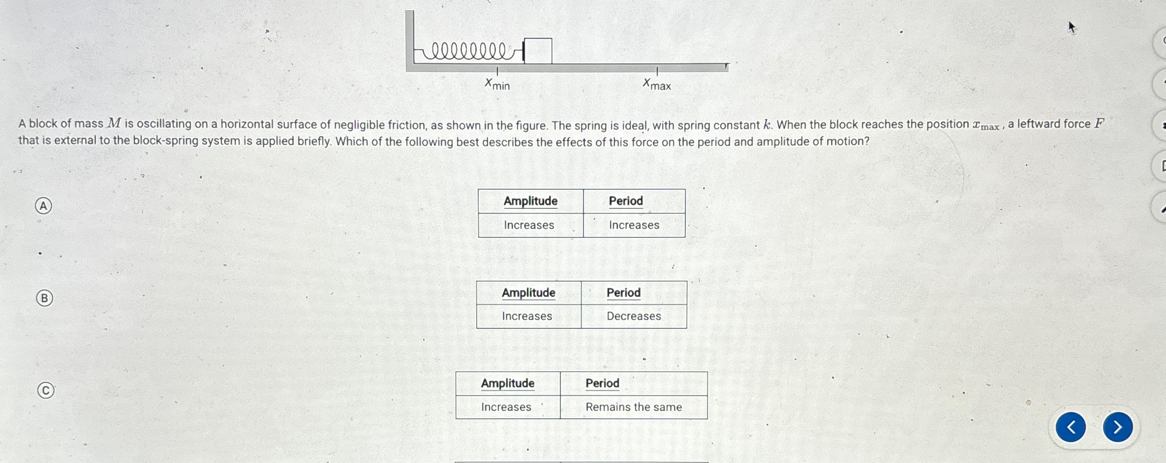 Solved A block of mass M ﻿is oscillating on a horizontal | Chegg.com