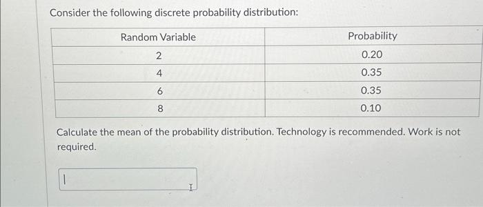 Solved Consider the following discrete probability | Chegg.com