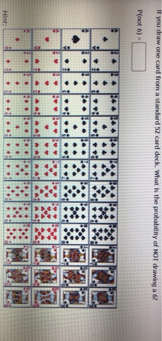 Solved It you draw one card from a standard 52 card deck. | Chegg.com