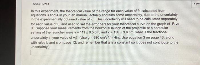 Solved In this experiment, the theoretical value of the | Chegg.com