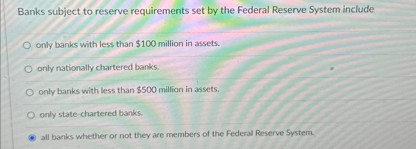 Solved Banks subject to reserve requirements set by the | Chegg.com