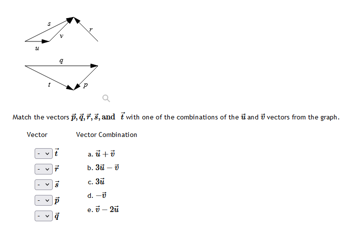 Solved Match the vectors vec(p),vec(q),vec(r),vec(s), and | Chegg.com Solved Match the vectors vec(p),vec(q),vec(r),vec(s), and | Chegg.com