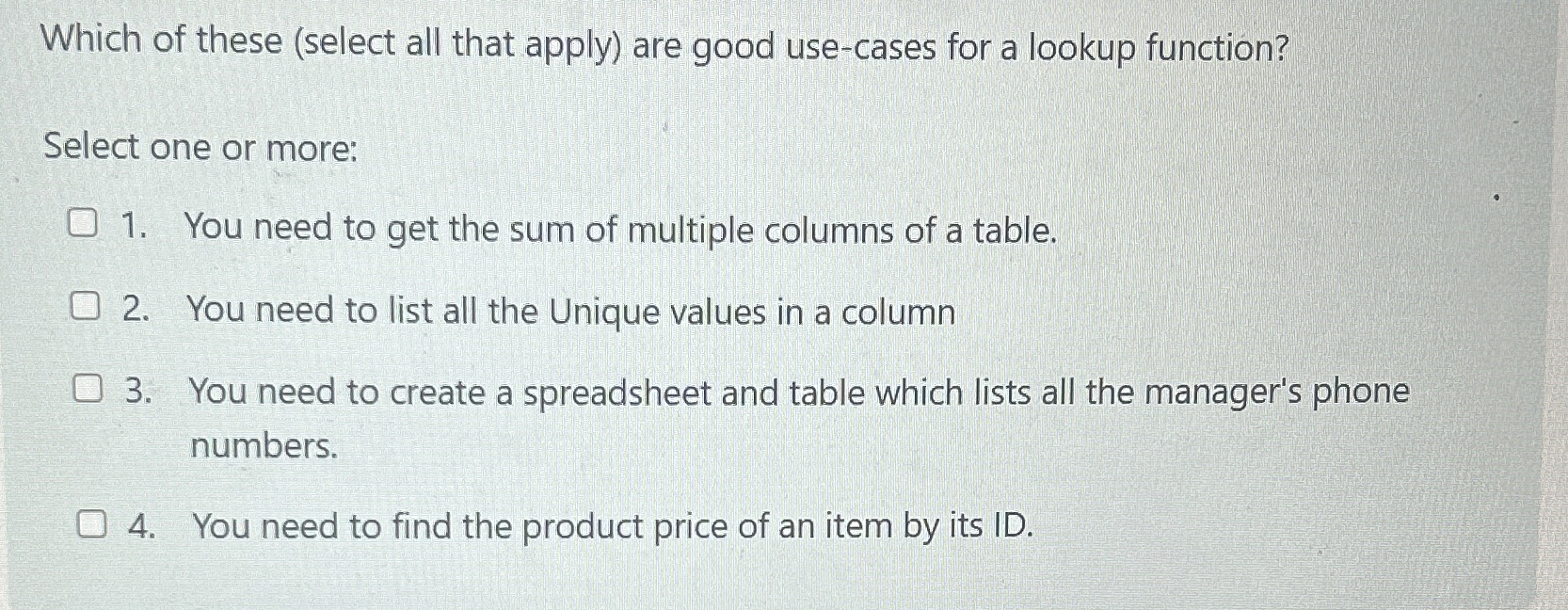 Solved Which of these (select all that apply) ﻿are good | Chegg.com