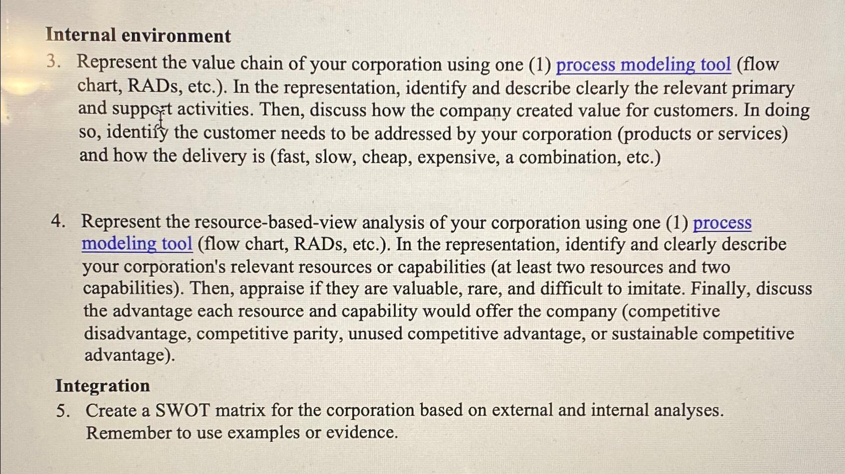 Solved Internal environment3. ﻿Represent the value chain of | Chegg.com
