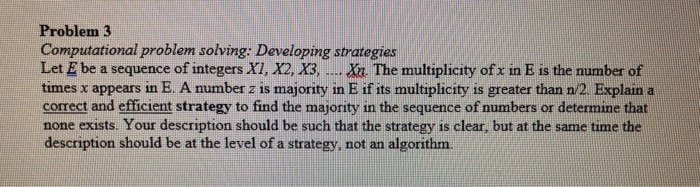 Solved Problem 3 Computational problem solving: Developing | Chegg.com