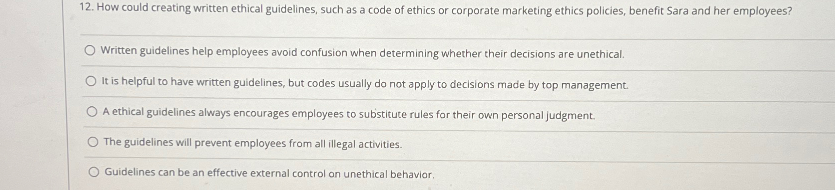 Solved How could creating written ethical guidelines, such | Chegg.com