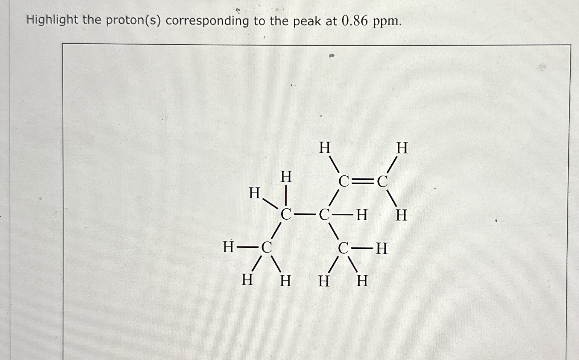 Solved Highlight the proton(s) ﻿corresponding to the peak at | Chegg.com