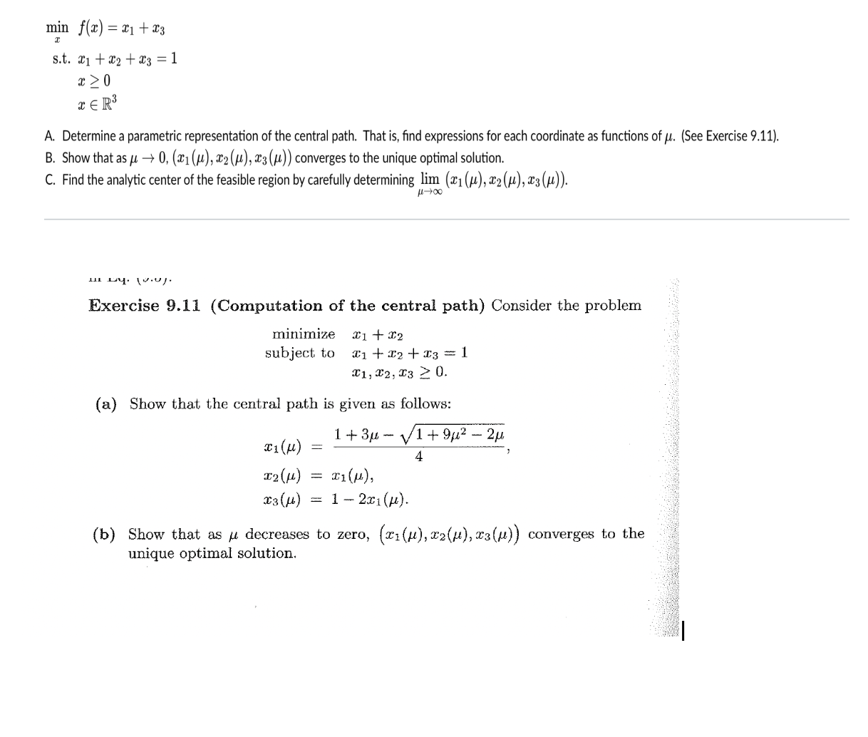 Solve this minimization problem. I attached exercise | Chegg.com