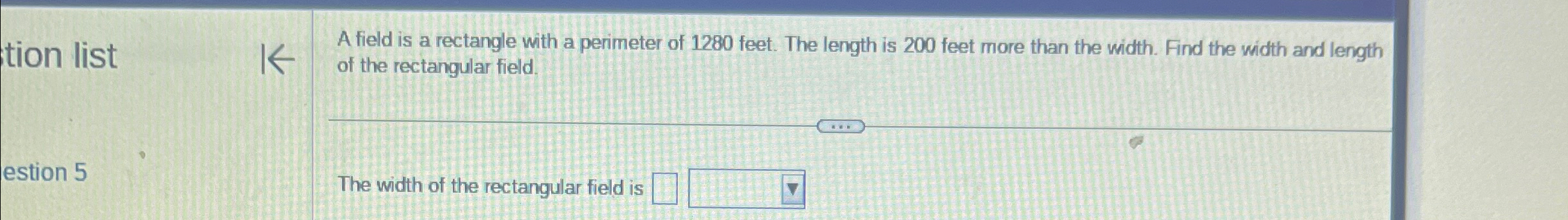 Solved tion listA field is a rectangle with a perimeter of | Chegg.com