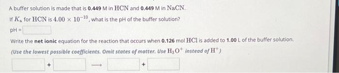 Solved A buffer solution is made that is 0.455M in H2 S and | Chegg.com