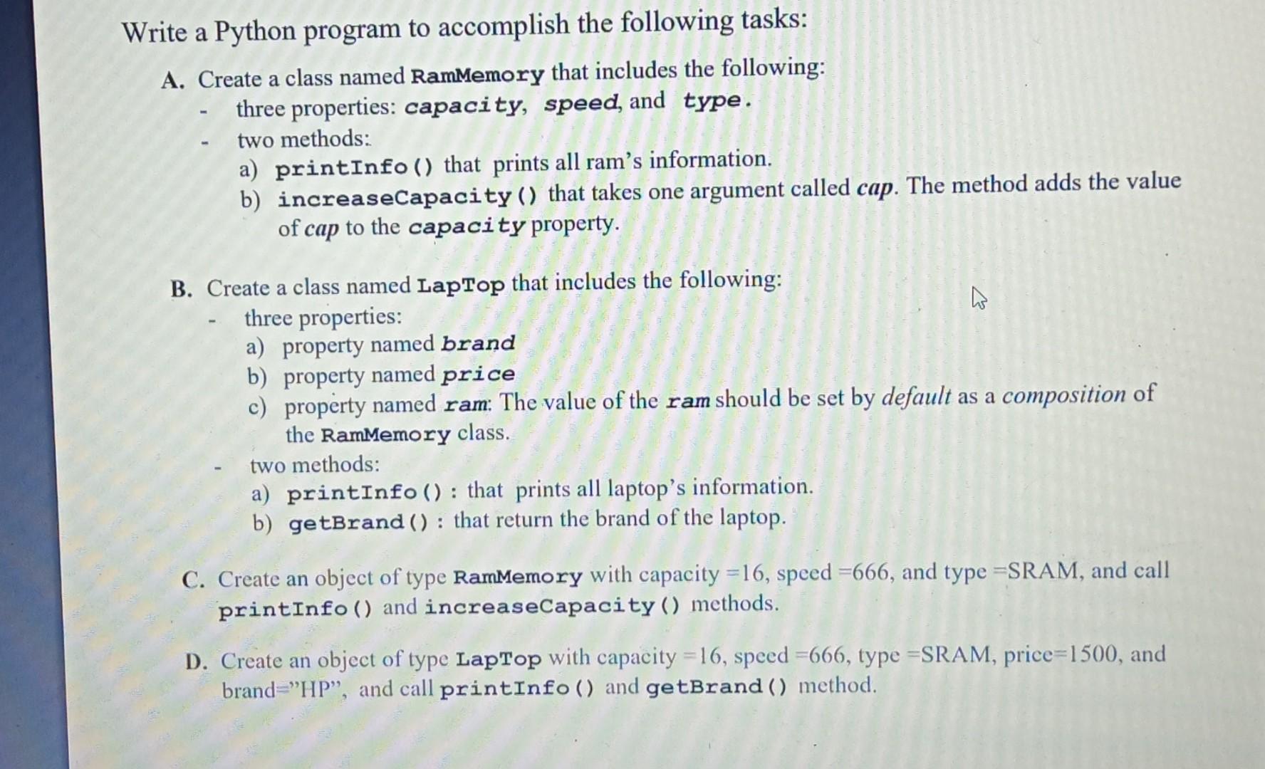 Solved Write a Python program to accomplish the following | Chegg.com