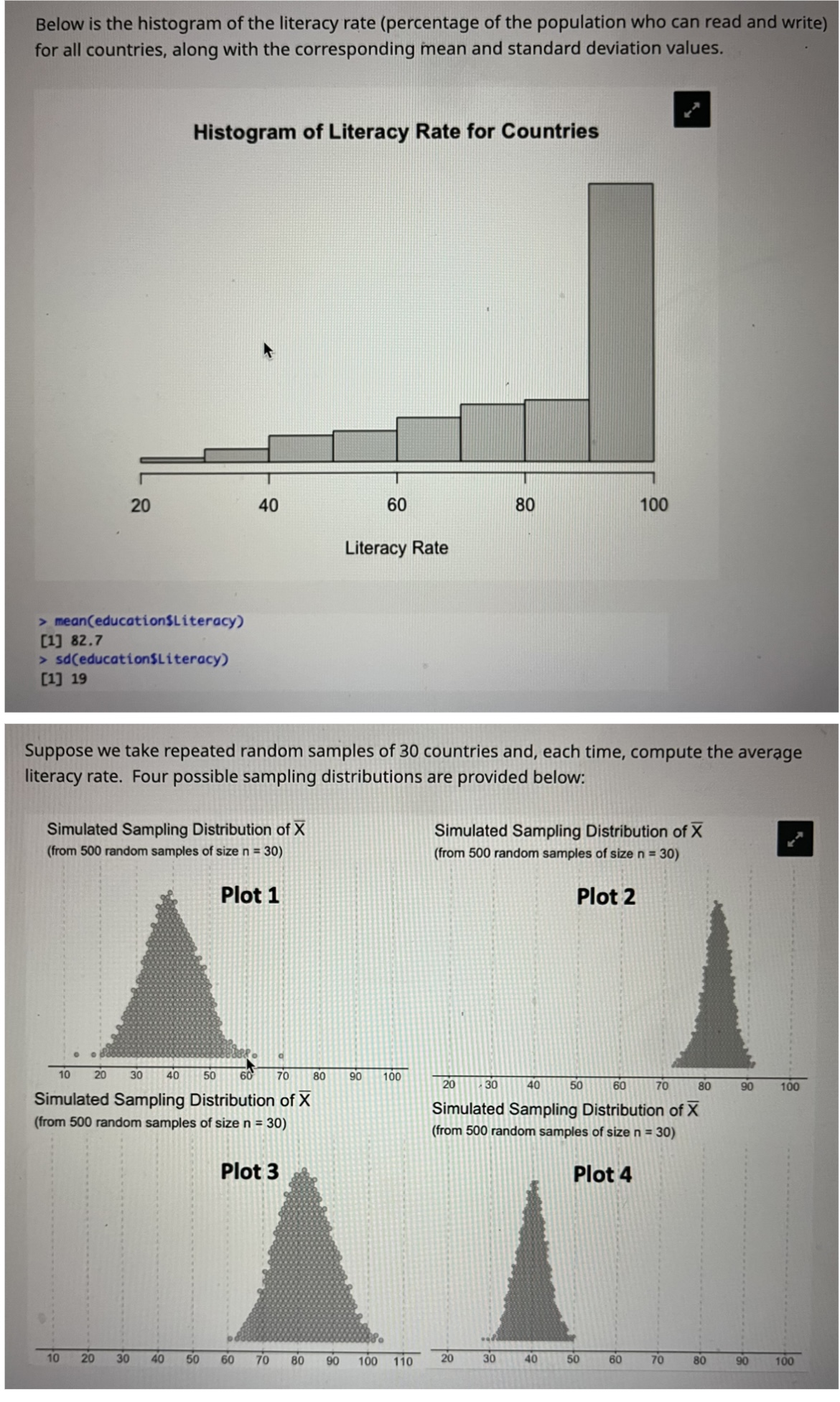 Solved 1) ﻿Identify the corresponding sampling distribution | Chegg.com
