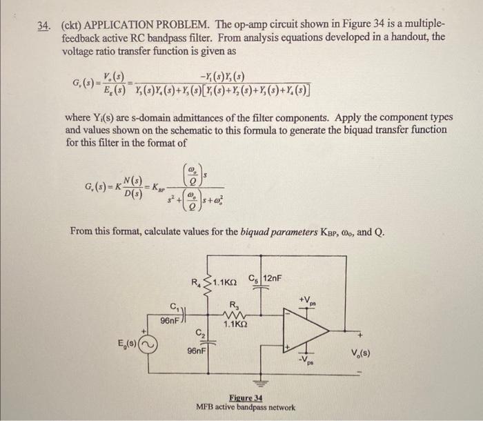 (ckt) APPLICATION PROBLEM. The op-amp circuit shown | Chegg.com