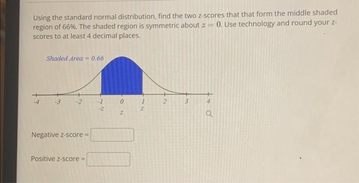 Solved Using the standard normal distribution, find the two | Chegg.com