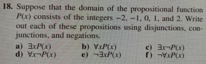 Solved 8. Suppose that the domain of the propositional | Chegg.com