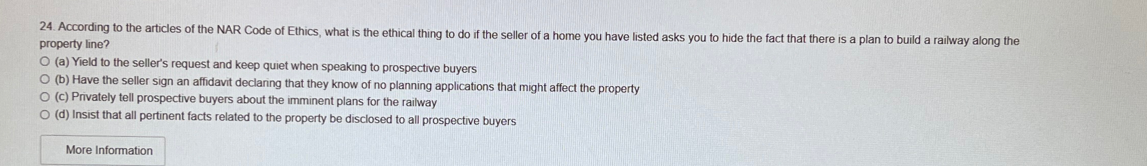 Solved property line?(a) ﻿Yield to the seller's request and | Chegg.com
