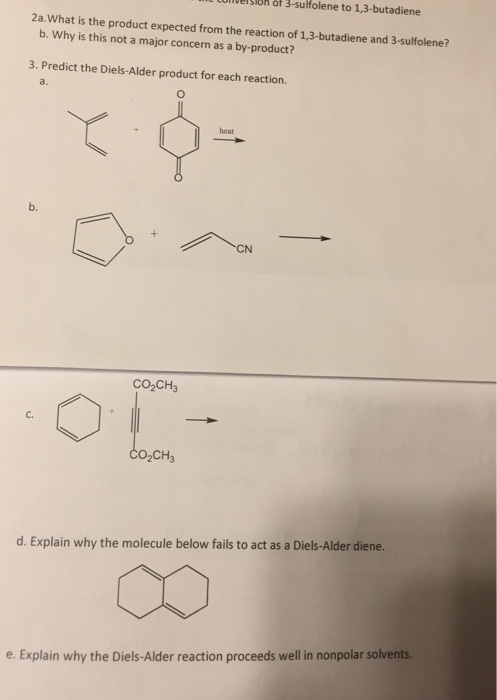 Solved We Loversion of 3-sulfolene to 1,3-butadiene 2a. What | Chegg.com