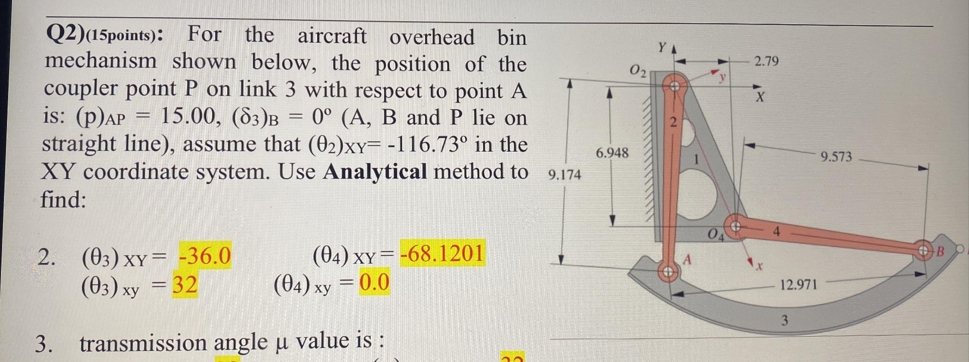 Solved by an EXPERT Q2)(15points): For the aircraft overhead bin | Chegg.com