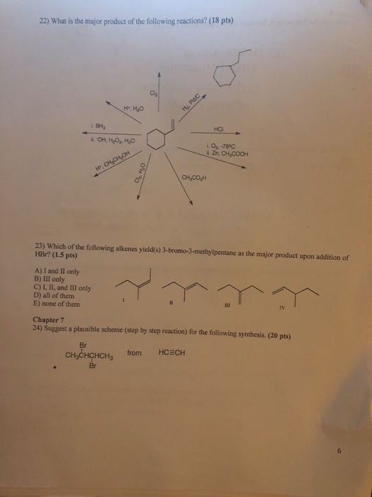 Solved 22) What is the major product of the following | Chegg.com