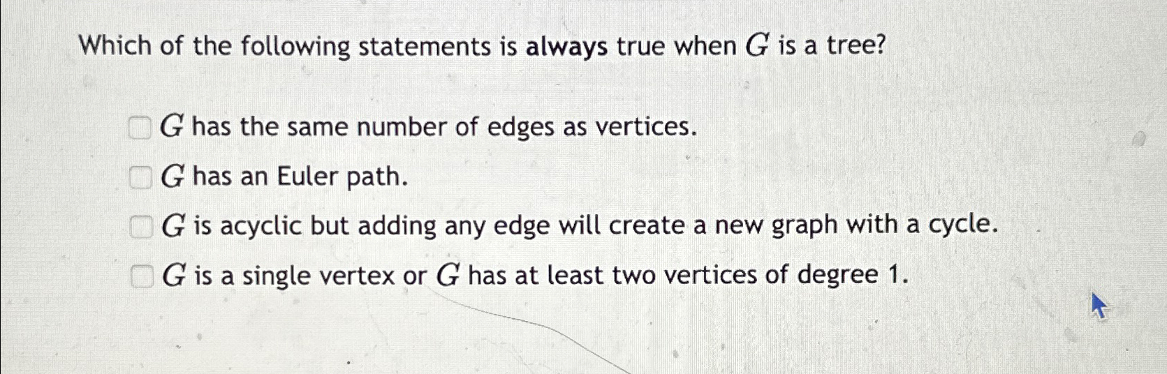 Solved Which of the following statements is always true when | Chegg.com