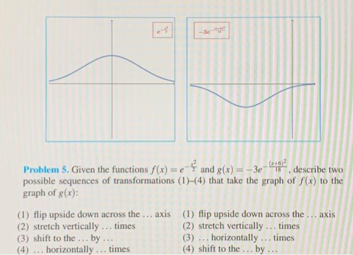 -3e-4 Problem 5. Given the functions f(x) = e- and | Chegg.com