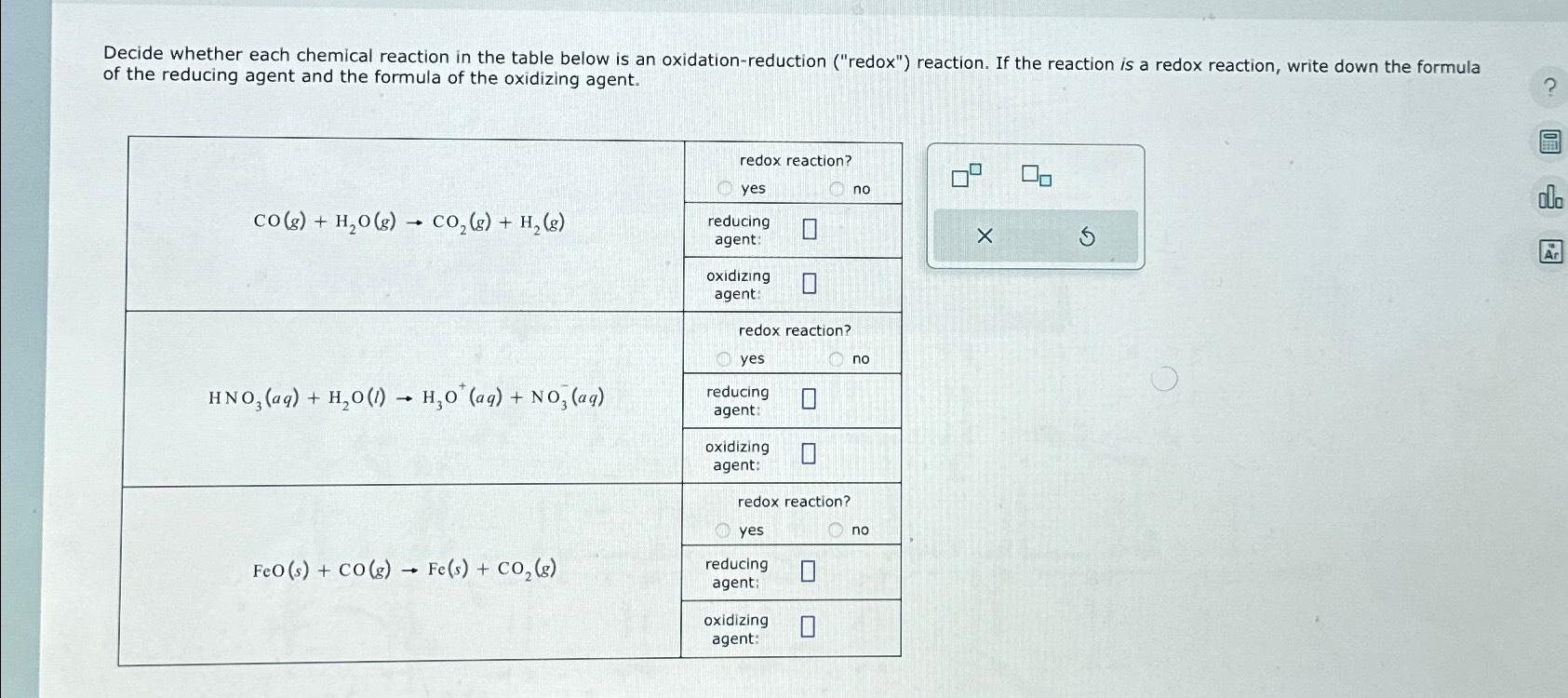 Solved of the reducing agent and the formula of the | Chegg.com
